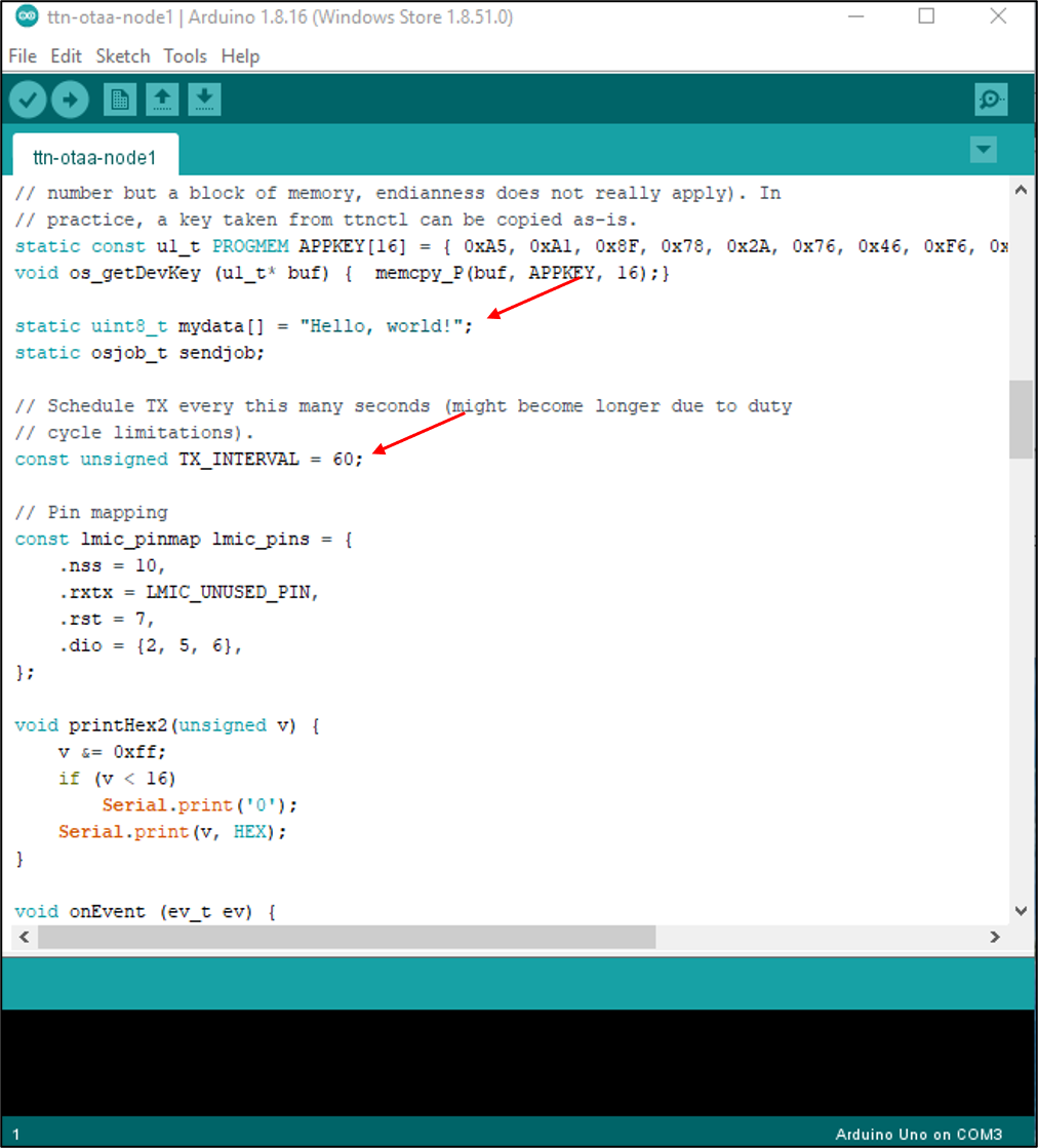 Sending Data From Node to The Things Stack