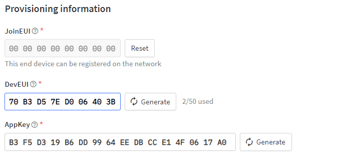 Sending Data From Node to The Things Stack