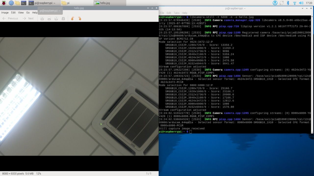 Getting Started With Arducam 64mp Hawkeye Autofocus Camera On Raspberry
