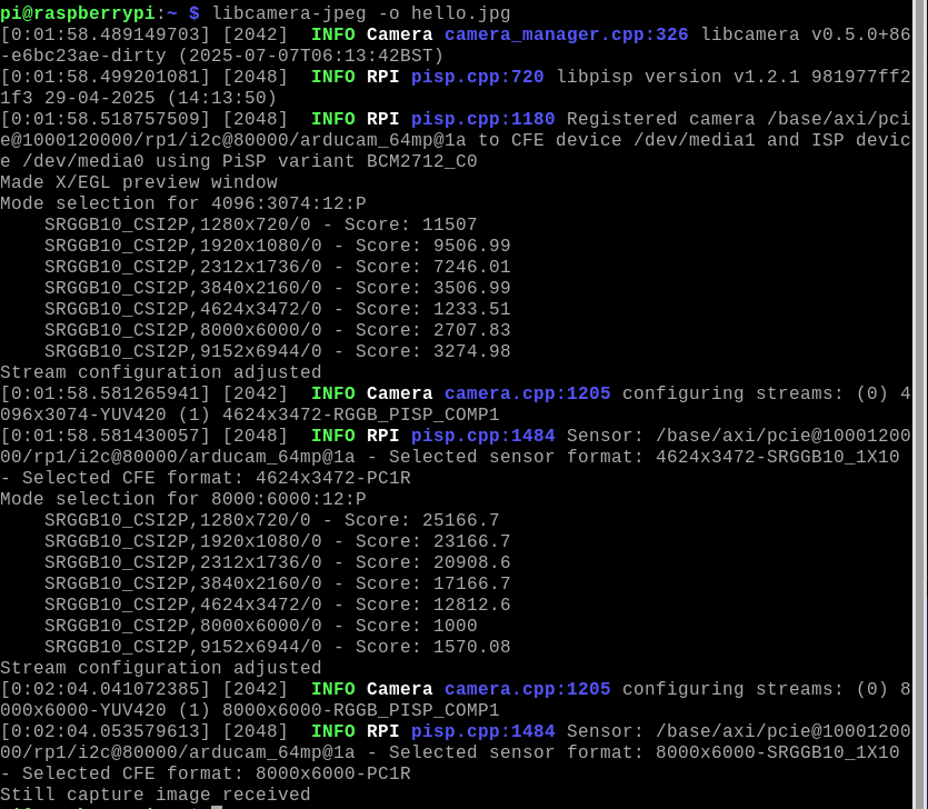 Getting Started With Arducam 64mp Hawkeye Autofocus Camera On Raspberry Pi 5