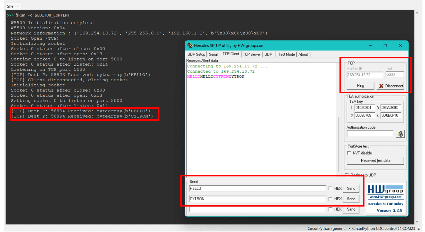 Simple IoT LED Control with W55RP20-EVB-Pico