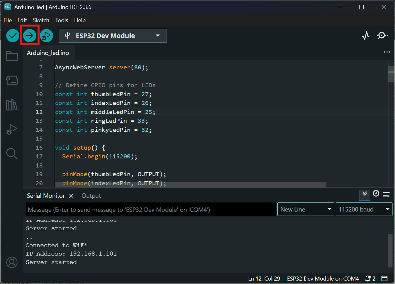 ESP32 Hand Gesture Control with Mediapipe